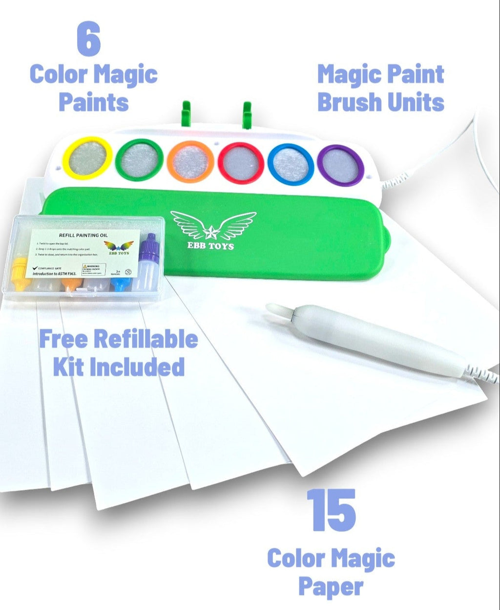 Magic Paint Brush, Mess Free Painting Station for Kids, Toddler Toys ...